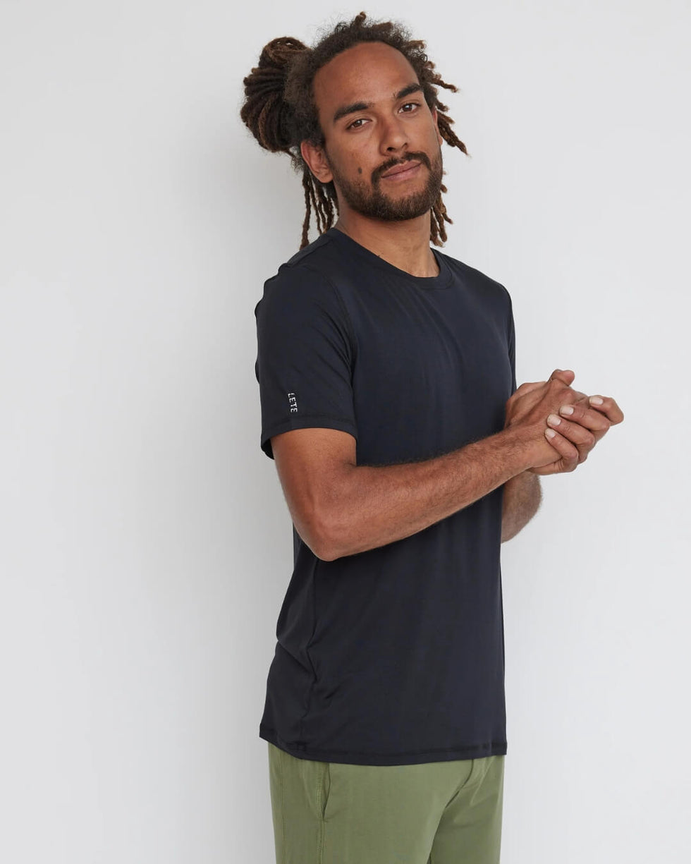 LETE Waihi Loose T-Shirt | Pacific Blue | Men – LETE ACTIVE