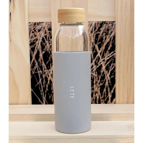 LETE Glass Water Bottle with Bamboo Screw-Top – LETE ACTIVE